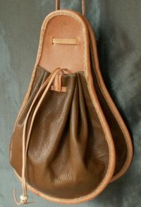 Ladies 16th century pear shaped purse with two sections